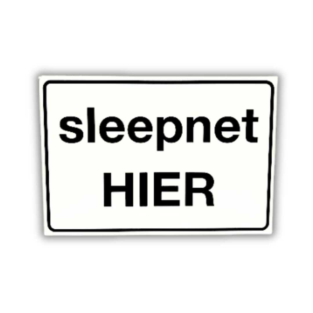 Bordje - "Sleepnet hier" — Rekre Sport